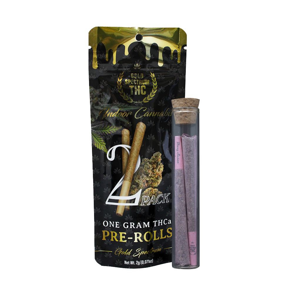 2-Pack THCA Prerolls – Gold Spectrum